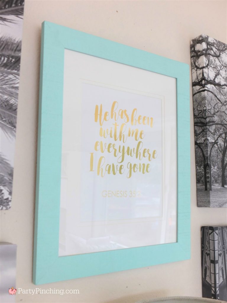 Tiffany Blue Home Office Makeover, gold accents, pretty office on a budget