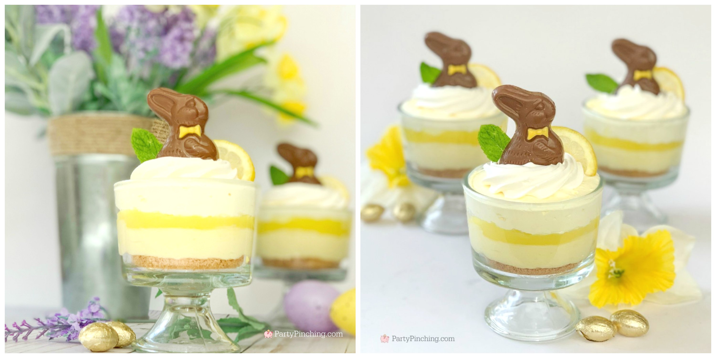 Easter Lemon Cheesecake Parfaits - Easter Pudding Desserts