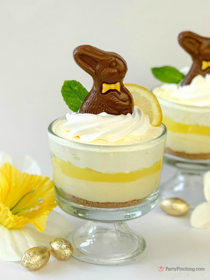 Easter Lemon Cheesecake Parfaits - Easter Pudding Desserts