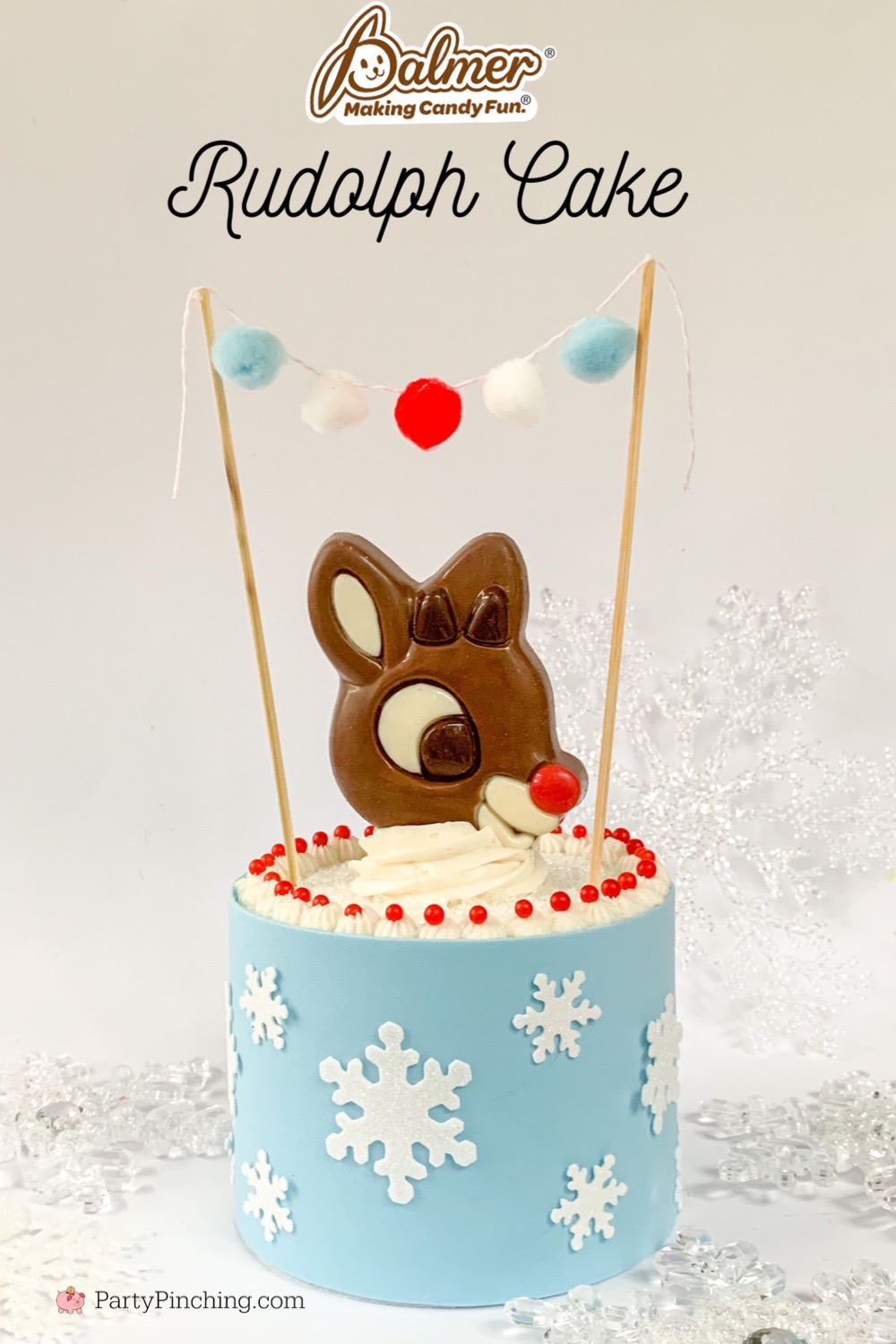 Rudolph the Red Nosed Reindeer Cake - Christmas Cake Dessert Ideas