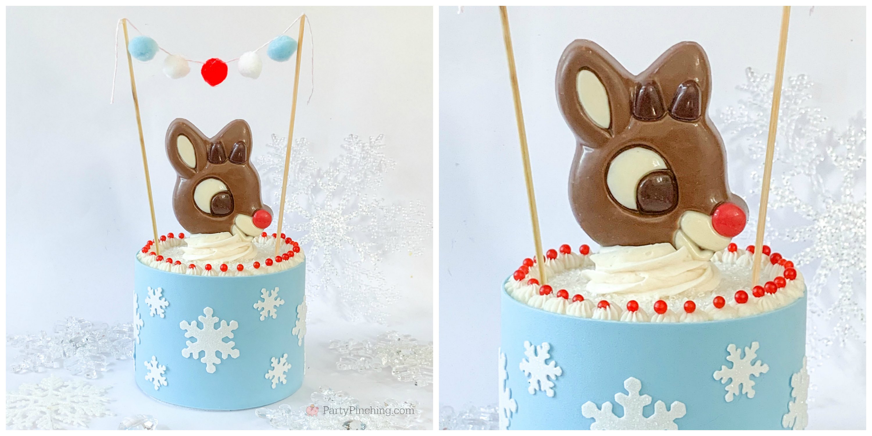 Rudolph the Red Nosed Reindeer Cake - Christmas Cake Dessert Ideas