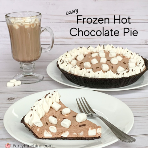 Frozen Hot Chocolate Pie recipe, best easy chocolate pie recipe hot cocoa