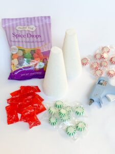 candy christmas trees, best easy ice cream cone candy Dollar Tree craft