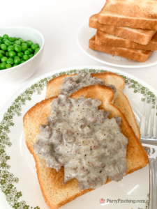 SOS Army Hamburger Gravy classic creamy hamburger gravy over toast