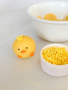 Easter truffle cake, Lindt white chocolate truffle chicks and bunny cake