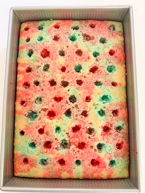 Easy Patriotic Poke Cake recipe, Red white blue dessert 4th of July